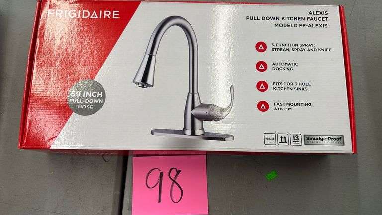 FRIGIDAIRE PULL DOWN FAUCET IN BOX - Earl's Auction Company