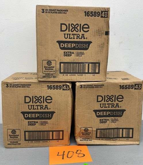 (3) BOXES OF DIXIE DEEP DISH PAPER PLATES - Earl's Auction Company