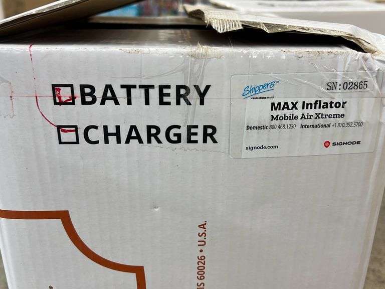 SIGNODE MAX INFLATOR IN BOX - Earl's Auction Company