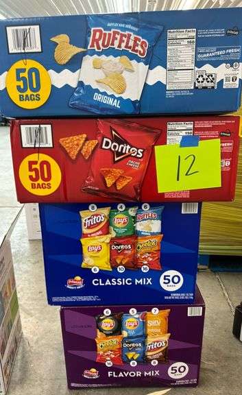 (4) BOXES OF ASSORTED CHIPS - Earl's Auction Company