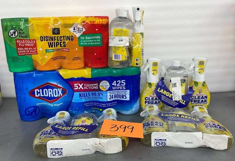 7PC CLEANING LOT - DISINFECTING WIPES & CLEAN FREAK - Earl's Auction ...