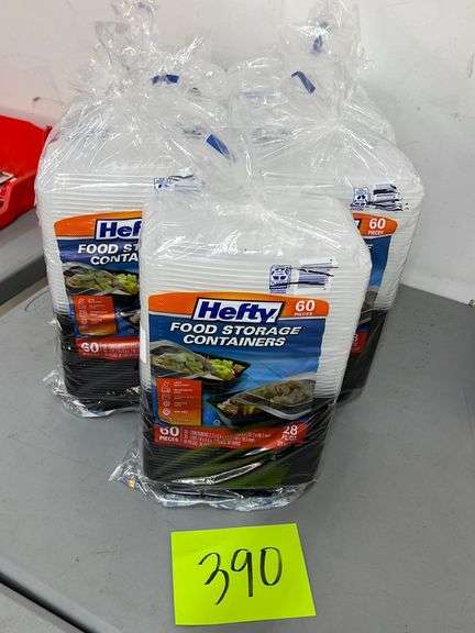 (7) PACKS OF HEFTY FOOD STORAGE CONTAINERS - Earl's Auction Company