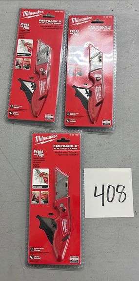 (3) MILWAUKEE FASTBACK 2 FLIP UTILITY KNIVES - Earl's Auction Company