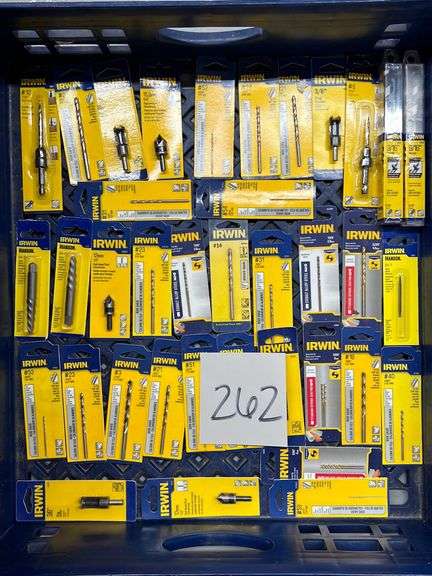 MISC LOT OF IRWIN DRILL/ PLUG CUTTER/ COUNTERSINK BITS - Earl's Auction ...