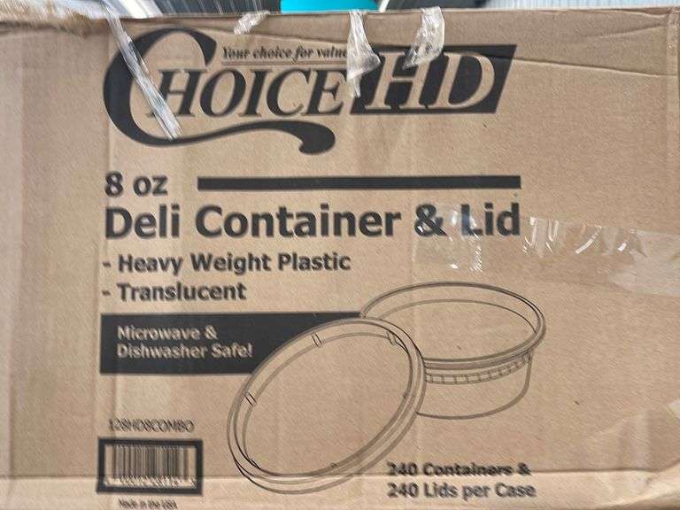 (4) BOXES OF CHOICE HD 8OZ DELI CONTAINERS & LIDS - Earl's Auction Company