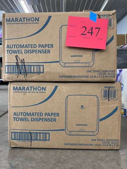 (2) MARATHON AUTOMATED PAPER TOWEL DISPENSERS IN BOXES - Earl's Auction ...