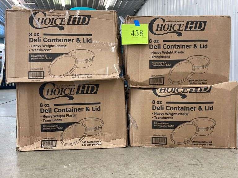 (4) BOXES OF CHOICE HD 8OZ DELI CONTAINERS & LIDS - Earl's Auction Company