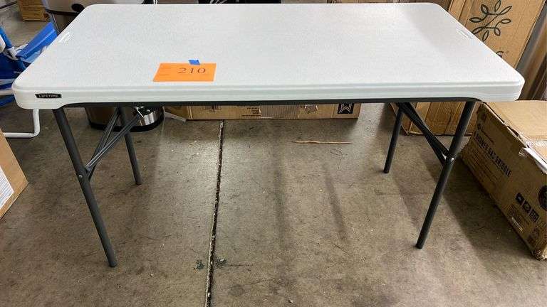 LIFETIME 4FT FOLDING TABLE - WHITE - Earl's Auction Company