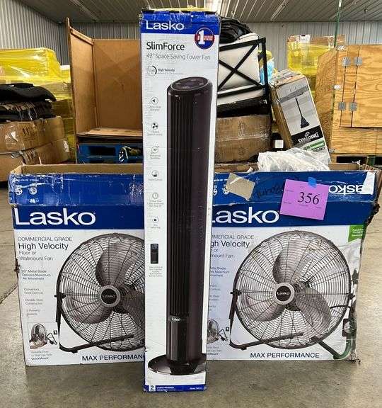 AS IS - 3PC LASKO FAN LOT - SLIMFORCE & FLOOR - Earl's Auction Company