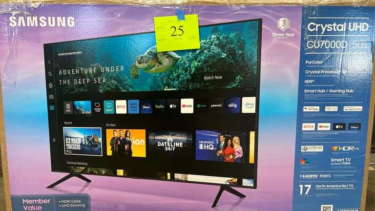 SAMSUNG 50" CRYSTAL UHD CU7000D 4K SMART TV IN BOX - Earl's Auction Company