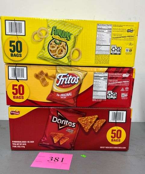 (3) BOXES OF FRITO LAYS CHIPS - FUNYUNS, FRITOS & DORITOS - Earl's ...