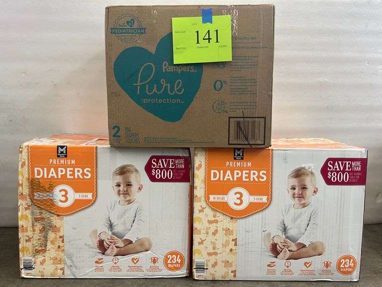 (3) BOXES OF DIAPERS - SIZES 2 & 3 - Earl's Auction Company