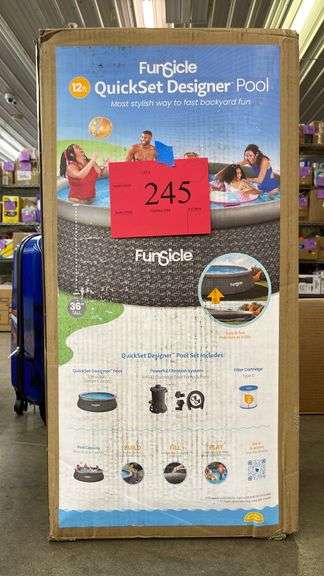 FUNSICLE 12FT QUICKSET DESIGNER POOL IN BOX - Earl's Auction Company