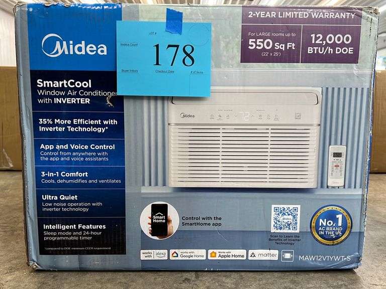 MIDEA SMARTCOOL WINDOW AIR CONDITIONER IN BOX - Earl's Auction Company