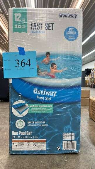 BESTWAY 12FT FAST SET FILL & RISE POOL IN BOX - Earl's Auction Company