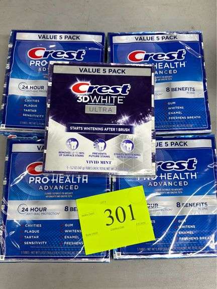 (5) PACKS OF CREST TOOTHPASTE - Earl's Auction Company