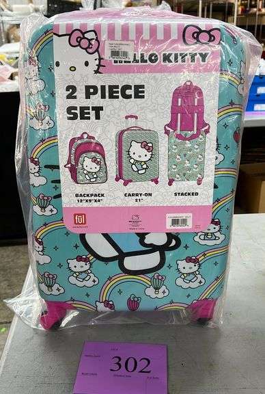 FUL 2PC KIDS HELLO KITTY LUGGAGE SET - Earl's Auction Company