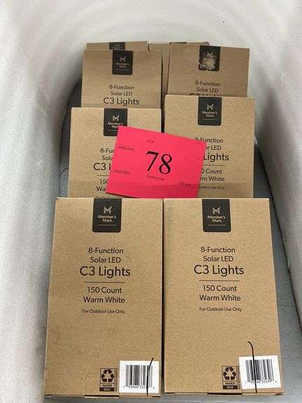 (8) SOLAR LED C3 LIGHTS IN BOXES - WARM WHITE - Earl's Auction Company