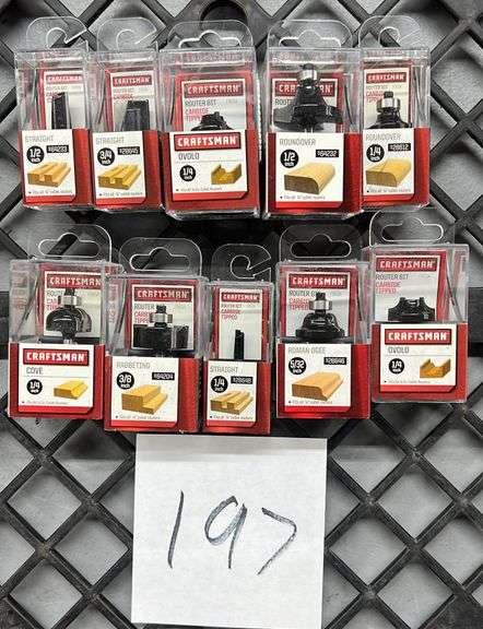 (10) CRAFTSMAN ROUTER BITS - Earl's Auction Company