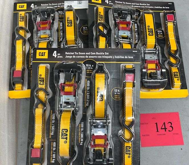 (3) CAT 4PC RATCHET TIE DOWN & CAM BUCKLE SETS - Earl's Auction Company