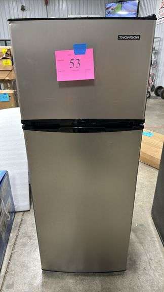 AS IS - THOMSON 7.5CU FT STAINLESS REFRIGERATOR - Earl's Auction Company