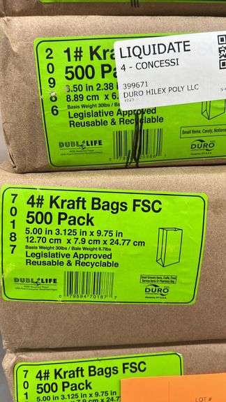 (4) PACKS OF KRAFT BAGS - Earl's Auction Company
