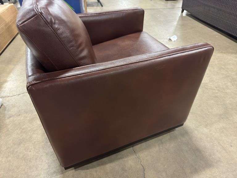 COLE & RYE MODERN SWIVEL ACCENT CHAIR - BROWN - Earl's Auction Company