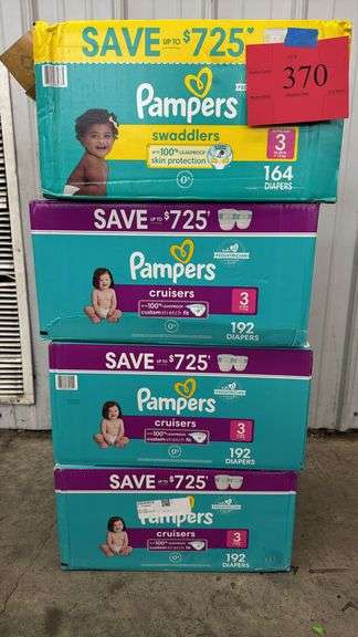 (4) BOXES OF DIAPERS SIZE 3 - Earl's Auction Company