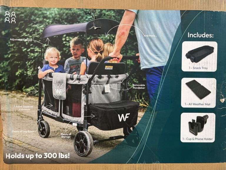 WONDERFOLD W4 STROLLER WAGON IN BOX - LIGHT GREY - Earl's Auction Company