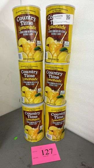 (6) CONTAINERS OF COUNTRY TIME LEMONADE MIX - Earl's Auction Company