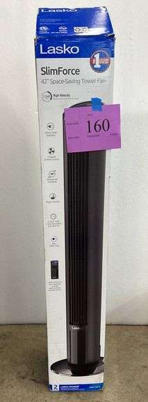 LASKO SLIMFORCE 42" TOWER FAN IN BOX - Earl's Auction Company