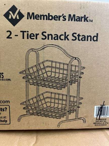 2 TIER SNACK STAND & 3 TIER WIRE BASKET STAND IN BOXES - Earl's Auction ...