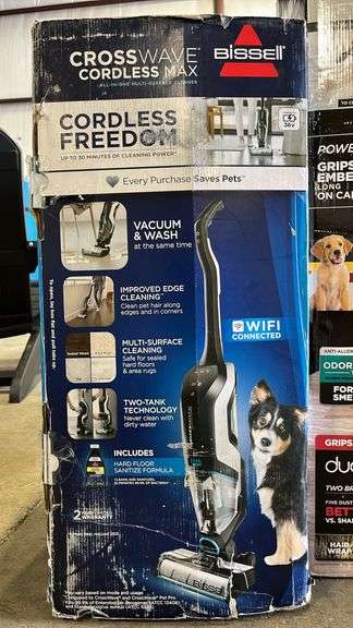 AS IS - SHARK PET PRO ROTATOR & BISSELL CORDLESS CROSS WAVE IN BOXES ...