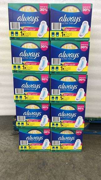 (10) BOXES OF ALWAYS ULTRA THIN PADS - Earl's Auction Company