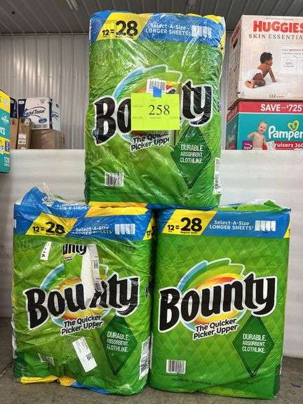 (3) PACKS OF BOUNTY PAPER TOWELS - Earl's Auction Company