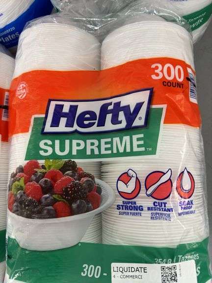 (4) PACKS OF HEFTY FOAM PLATES/ BOWLS - Earl's Auction Company