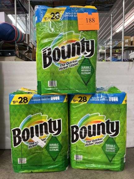 (3) PACKS OF BOUNTY PAPER TOWELS - Earl's Auction Company