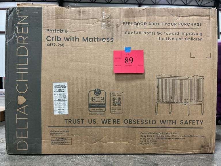 DELTA CHILDREN PORTABLE CRIB W/ MATTRESS IN BOX - NATURAL WOOD - Earl's ...