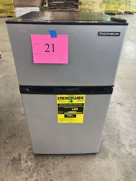 THOMSON 3.1CU FT STAINLESS REFRIGERATOR - Earl's Auction Company
