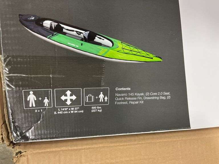 AQUAGLIDE NAVARRO 145 INFLATABLE KAYAK IN BOX - Earl's Auction Company