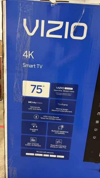 VIZIO 75" 4K SMART TV IN BOX - Earl's Auction Company