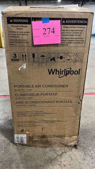 WHIRLPOOL PORTABLE AIR CONDITIONER IN BOX - Earl's Auction Company