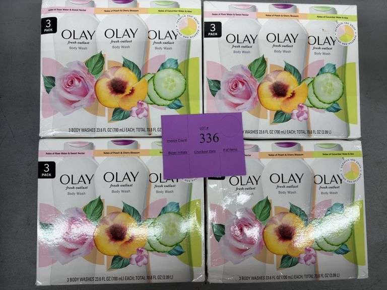 (12) BOTTLES OF OLAY BODY WASH IN BOXES - Earl's Auction Company