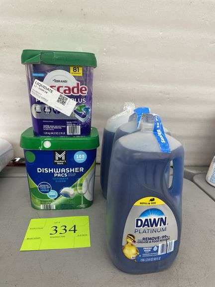 5PC DISHWASHING LOT - DAWN SOAP & DETERGENT PODS - Earl's Auction Company