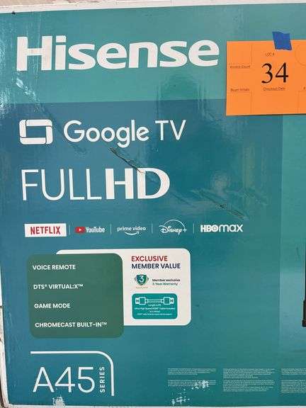 HISENSE 43" A45 FULL HD SMART TV IN BOX - Earl's Auction Company
