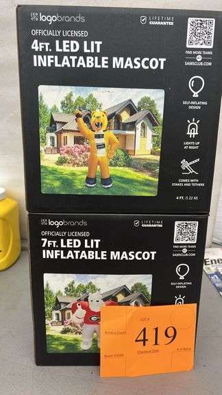(2) LOGO BRANDS INFLATABLE MASCOTS IN BOX - PENN STATE & GEORGIA - Earl ...