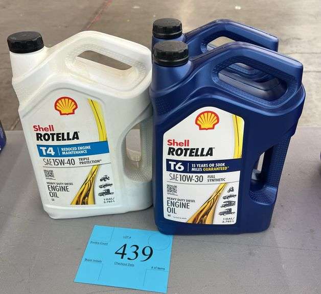 (3) JUGS OF SHELL ROTELLA DIESEL ENGINE OIL - Earl's Auction Company