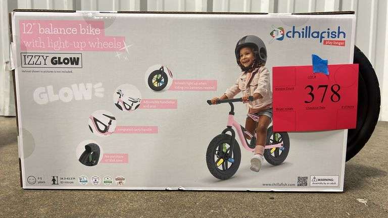 IZZY GLOW 12" BALANCE BIKE WITH LIGHT-UP WHEELS IN BOX - PINK - Earl's ...