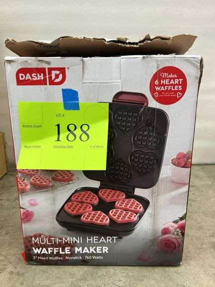 DASH MULTI MINI HEART WAFFLE MAKER IN BOX - Earl's Auction Company