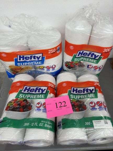 (4) PACKS OF HEFTY FOAM PLATES/ BOWLS - Earl's Auction Company